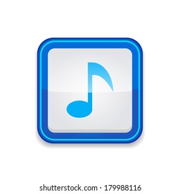 Music Notes Round Corner Vector Blue: vector de stock (libre de ...
