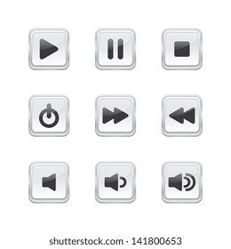 Music Player Navigation Button Set Stock Vector (Royalty Free ...