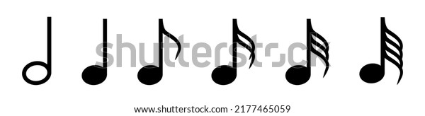 Musical Notes Icon Set Different Notes Stock Vector (Royalty Free ...