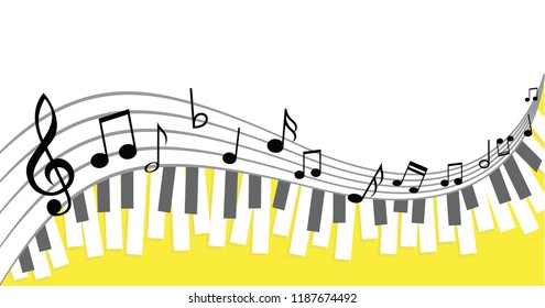 Musical Notes Stave Line Pattern Symbols Stock Vector (Royalty Free ...