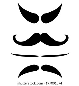 Three Types Mustache Shape Vector Illustration Stock Vector (Royalty ...