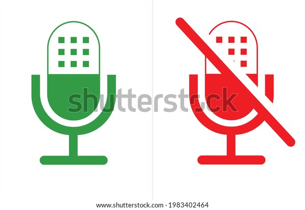 Mute Unmute Audio Microphone Vector Icon Stock Vector (Royalty Free ...