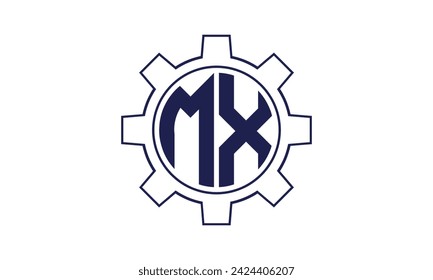 Mx Initial Letter Mechanical Circle Logo Stock Vector (Royalty Free ...