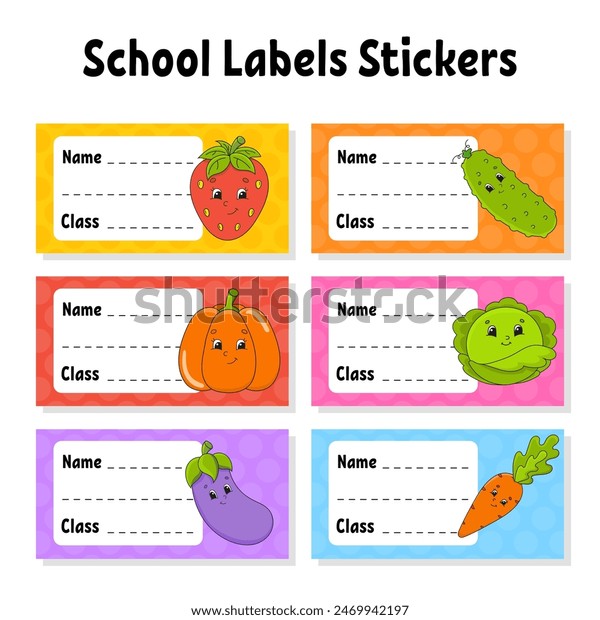 Name Class Back School Labels Set Stock Vector (Royalty Free ...