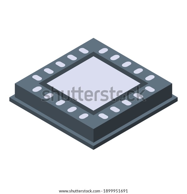 Nanotechnology Processor Icon Isometric Nanotechnology Processor Stock ...