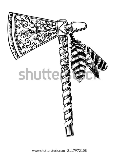 Native American Indian Tomahawk Concept Vintage Stock Vector (Royalty ...