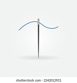 Needle Blue Thread Vector Simple Icon Stock Vector (Royalty Free ...