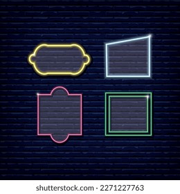 Neon Frames Set Neon Frames Vector Stock Vector (Royalty Free ...