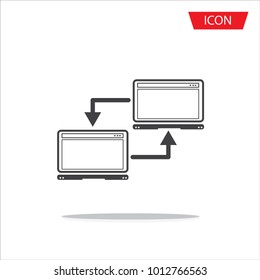Computer Network Icon Thin Linear Computer Stock Vector (Royalty Free ...