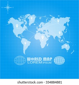 Network World Map Stock Vector (Royalty Free) 334884881 | Shutterstock