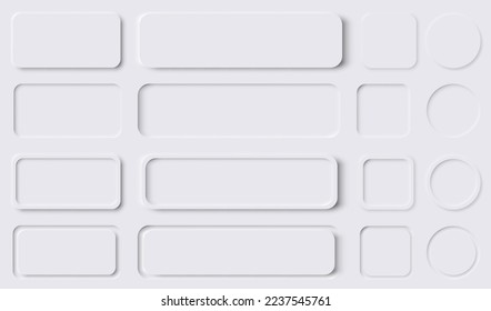 Neumorphism Button Design Set Neumorphic Ui Stock Vector (Royalty Free ...