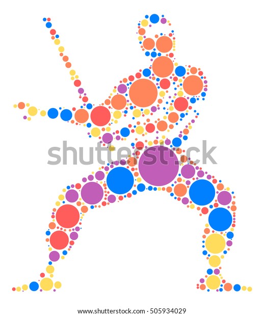 Ninja Shape Vector Design By Color Stock Vector (Royalty Free ...