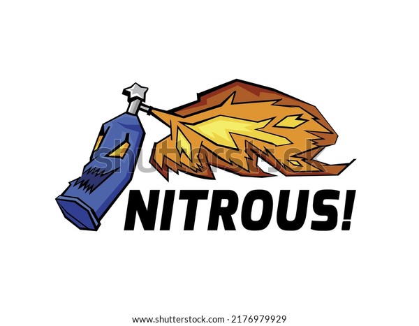 Nitrous Oxide System No2 Bottle Burning Stock Vector (Royalty Free ...