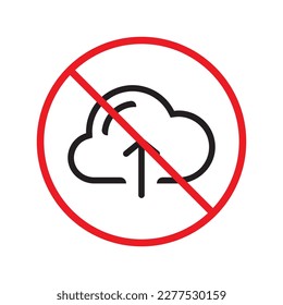 No Cloud Icon Forbidden Clouds Icon Stock Vector (Royalty Free ...
