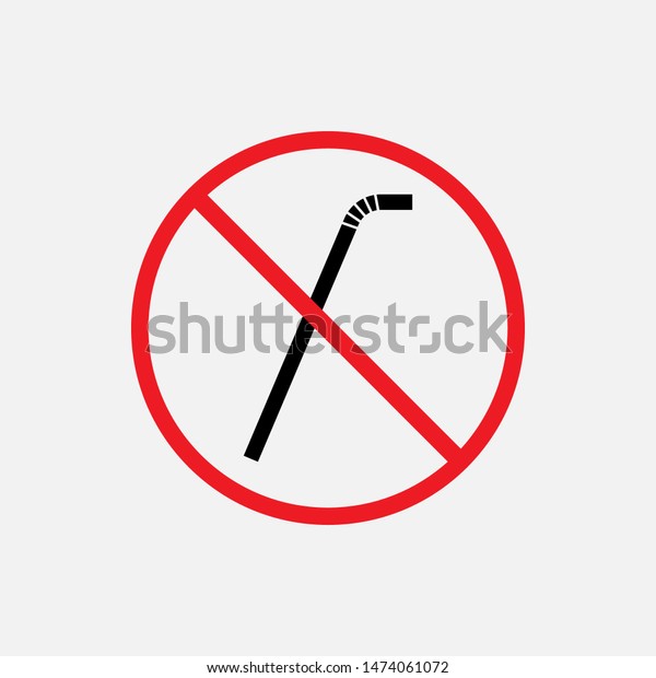 No Plastic Straw Icon Sign Symbol Stock Vector (Royalty Free ...