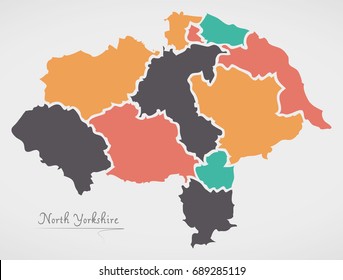 Goettingen Map Boroughs Modern Round Shapes: vector de stock (libre de regalías) 1338486815 ...