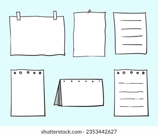 Set Hand Drawn Illustrations Notes Stock Vector (Royalty Free ...
