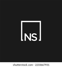 Ns Initial Monogram Logo Square Style Stock Vector (Royalty Free ...