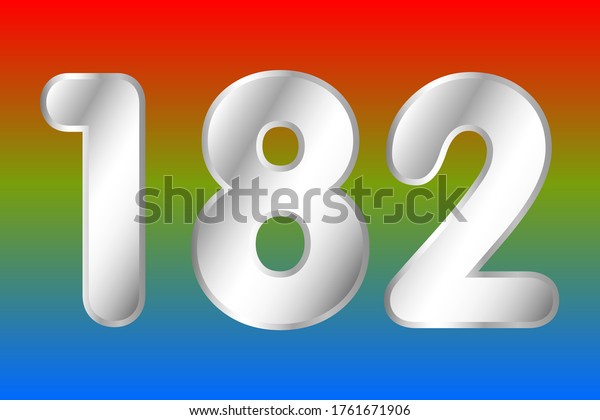 Number 182 Vector Silver Gradient Style Stock Vector (Royalty Free ...