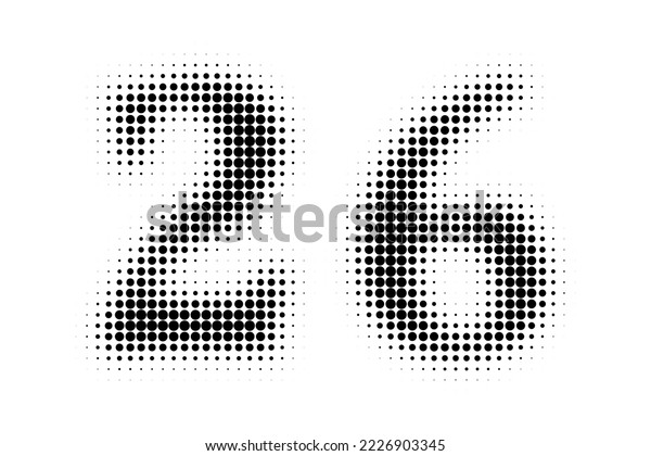 Number 26 Halftone Pop Art Style Stock Vector (Royalty Free) 2226903345 ...