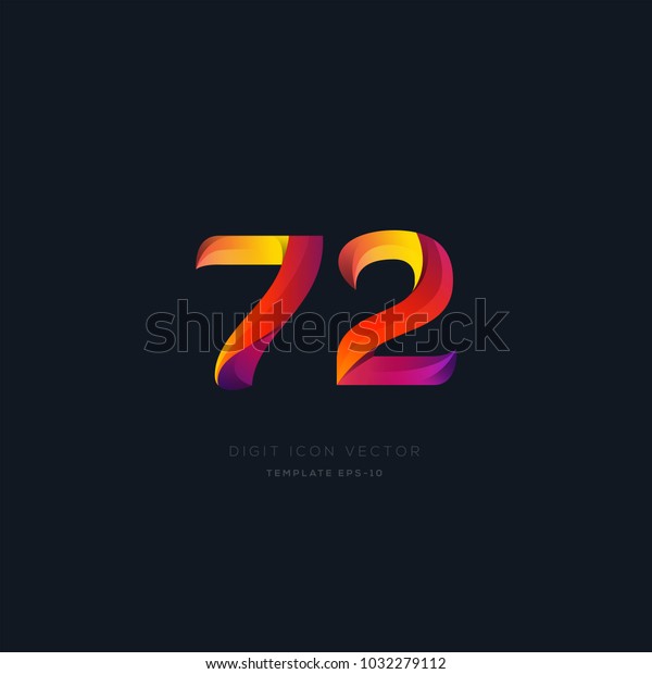 Number 72 Seventy Two Multi Colour Stock Vector (Royalty Free ...