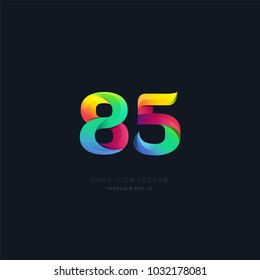 Number 85 Eighty Five Multi Colour Stock Vector (Royalty Free ...