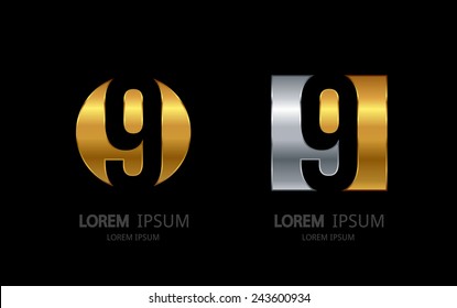Number 9 Logo Vector Logotype Design Stock Vector (Royalty Free ...