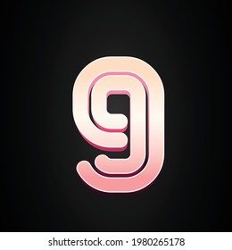 Number 9 Text Effect Design Vector Stock Vector (Royalty Free ...