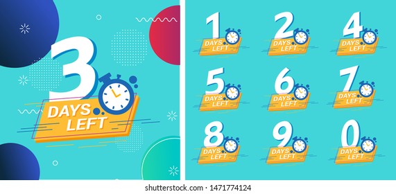 Number Days Left Countdown Vector Illustration: vector de stock (libre ...