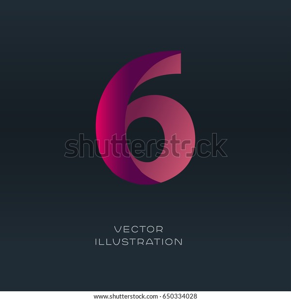 Number Six Logo Vector Gradient Font Stock Vector (Royalty Free ...