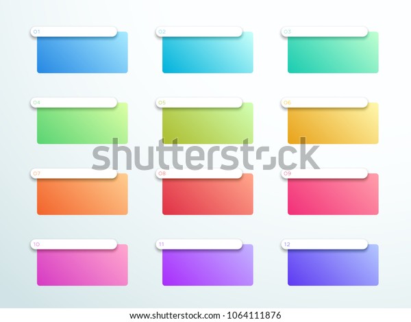 Numbered Gradient Text Boxes 1 12 Stock Vector (Royalty Free ...