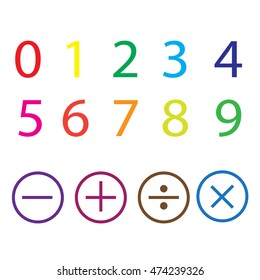 Colorful Math Symbols Set Stylish Design: เวกเตอร์สต็อก (ปลอดค่า ...