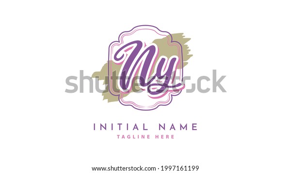 Ny Initials Handwriting Logo Vector Stock Vector (Royalty Free ...