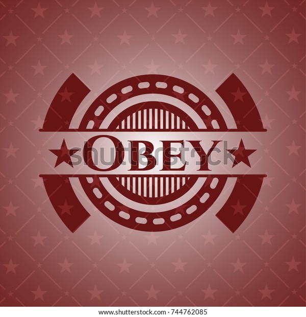 Obey Red Emblem Stock Vector (Royalty Free) 744762085 | Shutterstock