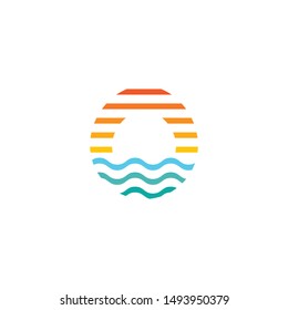 Logo That Combines Sea Camera Sun Stock Vector (Royalty Free ...