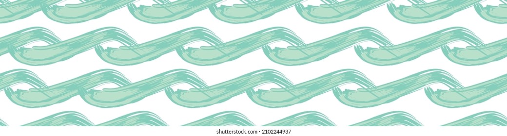 Ocean Waves Vector Seamless Border Hand Stock Vector (Royalty Free ...