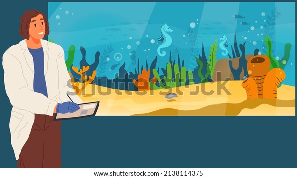 Oceanography Science Practical Studying Oceans Seas Stock Vector ...