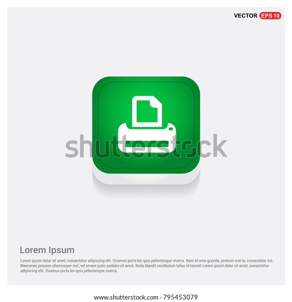 Office Printer Icon Green Web Button Stock Vector (Royalty Free ...