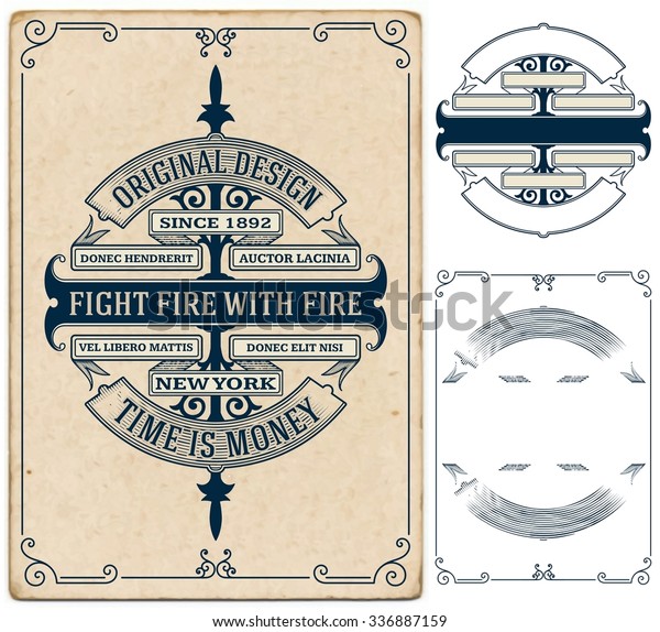 Old Card Design Elements By Layers Stock Vector (Royalty Free ...