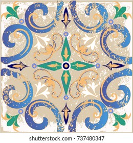 Old Ceramic Tile Wall Patterns Texture Stock Vector (Royalty Free ...