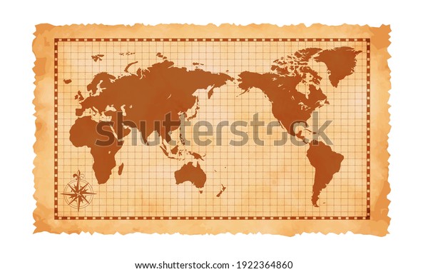 Old Vintage World Map Vector Illustration Stock Vector (Royalty Free ...
