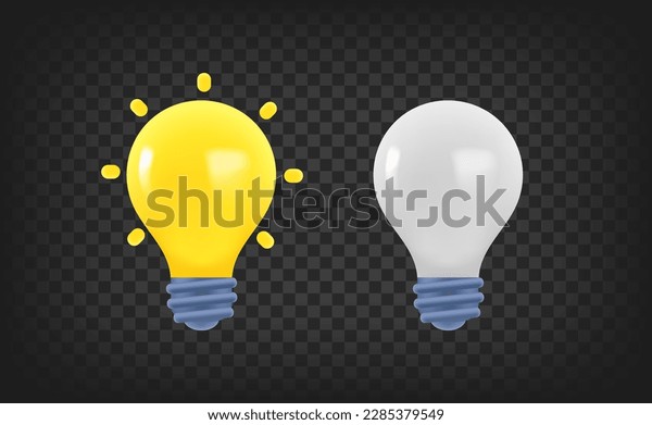 On Off Lightbulb 3d Vector Clipart Stock Vector (Royalty Free ...