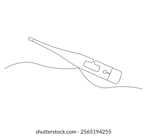 One Continuous Line Drawing Thermometer Single Stock Vector (Royalty ...