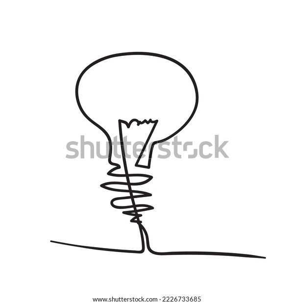 One Single Line Drawing Electic Light Stock Vector (Royalty Free ...
