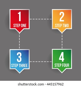 One Two Three Four Steps Progress Stock Vector (Royalty Free) 366926762 ...