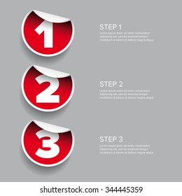 One Two Three Progress Steps Vector Stock Vector (Royalty Free) 344445359 | Shutterstock