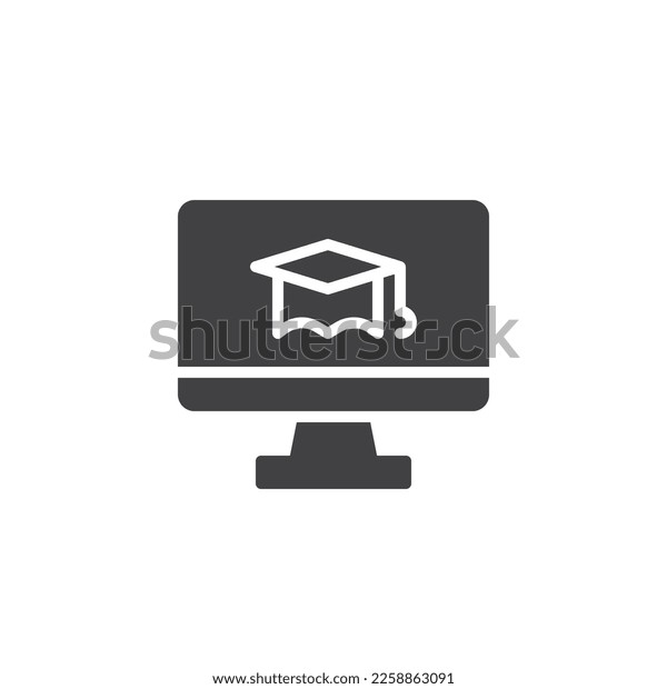 Online Learning Vector Icon Computer Monitor Stock Vector (Royalty Free ...