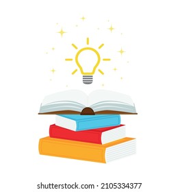 Open Book Light Bulb Concept Can Stock Vector (Royalty Free) 2105334377 | Shutterstock