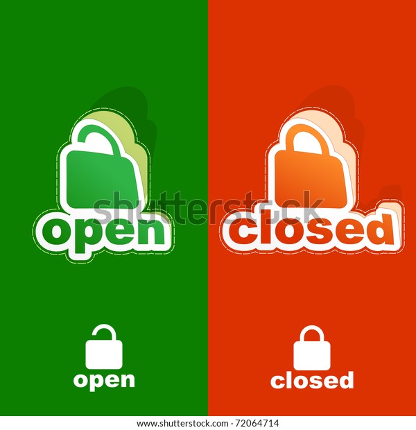 Open Closed Padlock Sticker Set Stock Vector (Royalty Free) 72064714 ...