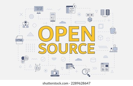 Open Source Concept Icon Set Big Stock Vector (Royalty Free) 2289628647 ...